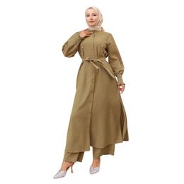 Modamihram Kleid Damen Gr&ouml;&szlig;e 40 khaki Winterkleid