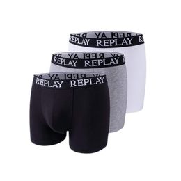 Replay Boxershorts Herren Gr&ouml;&szlig;e XL grau / schwarz / wei&szlig;