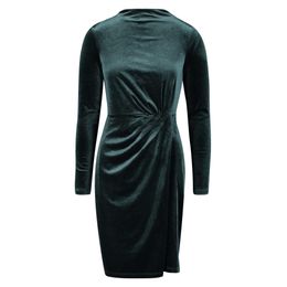 Zero Samtkleid mit hohem Kragen Damen Gr&ouml;&szlig;e 38 dunkelgr&uuml;n Winterkleid