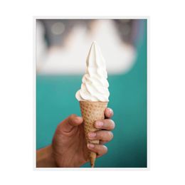 Liv Corday Wandbild 'Perfect Ice Cream' Herren Gr&ouml;&szlig;e 30x40 beige / cyanblau / petrol / wei&szlig;