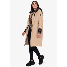 Sportalm Kitzb&uuml;hel Wintermantel Damen Gr&ouml;&szlig;e S beige / schwarz