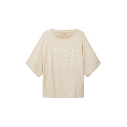 Tom Tailor T-Shirt Damen Gr&ouml;&szlig;e M beige / hellgrau / silber