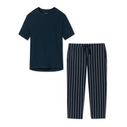 Schiesser Pyjama 'Organic Cotton' Damen Gr&ouml;&szlig;e M blau Winterkleid