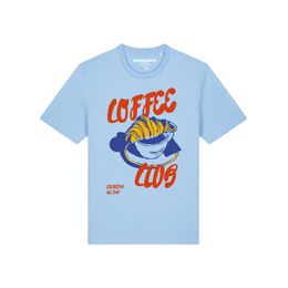 Watapparel T-Shirt 'Coffee Club' Herren Gr&ouml;&szlig;e XS hellblau / dunkelblau / gelb / rot