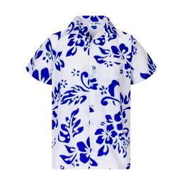 King Kameha Shirt 'Hibiscus White Line' Herren Gr&ouml;&szlig;e 5XL indigo