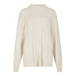 Apricot Rhinestone Embellished Fine Knit Jumper ' ' Damen Gr&ouml;&szlig;e L creme