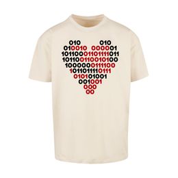 F4NT4STIC T-Shirt 'I Love You 01001001 Binary Code Herz Valentinstag' Herren Gr&ouml;&szlig;e L sand / rot / schwarz