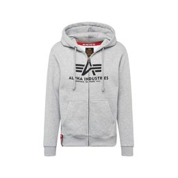 Alpha Industries Sweatjacke Herren Gr&ouml;&szlig;e 5XL graumeliert / schwarz