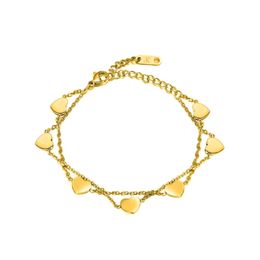 Kim Johanson Armband '7 Herzen' Damen Gr&ouml;&szlig;e 16 / 21 cm gold