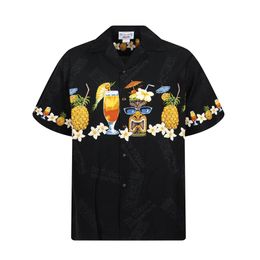 Pacific Legend Hemd 'Cocktail Ananas' Herren Gr&ouml;&szlig;e 4XL schwarz