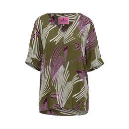 LIEBLINGSST&Uuml;CK Lieblingsst&uuml;ck Bluse Damen Gr&ouml;&szlig;e XXL khaki / rotviolett / schwarz / wei&szlig;