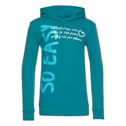 Kidsworld Hoodie mit Print M&auml;dchen Gr&ouml;&szlig;e 128/134 pastellblau / petrol