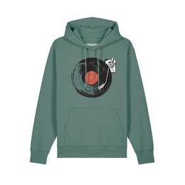 Watapparel Sweatshirt 'Schallplatte' Herren Gr&ouml;&szlig;e L gr&uuml;n