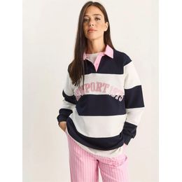 Bianco Lucci Sweatshirt Damen Gr&ouml;&szlig;e M navy / rosa / wei&szlig;