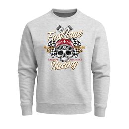 Neverless Sweatshirt 'Racing Skull' Herren Gr&ouml;&szlig;e S grau