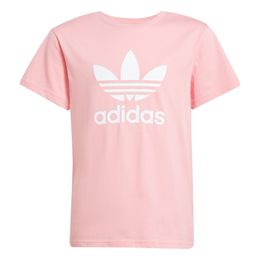 adidas originals T-Shirt 'Adicolor Trefoil' Jungen Gr&ouml;&szlig;e 128 pitaya / wei&szlig;