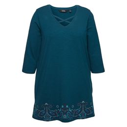 Ulla Popken Shirt Damen Gr&ouml;&szlig;e L/XL hellblau / dunkelblau / petrol / schwarz