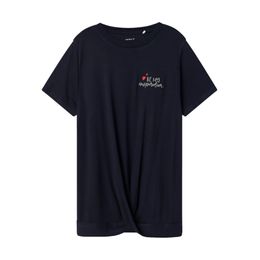 name it T-Shirt 'NKFFASIM' M&auml;dchen Gr&ouml;&szlig;e 158/164 navy / rot / silber