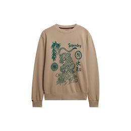 Superdry & Co Sweatshirt 'Tokyo Narrative' Herren Gr&ouml;&szlig;e M taupe / gr&uuml;n