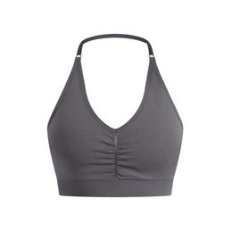 Smilodox Sport Bh Silvia Scrunch Seamless Neckholder Damen Gr&ouml;&szlig;e L anthrazit / schwarz