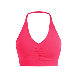 Smilodox Sport Bh Silvia Scrunch Seamless Neckholder Damen Gr&ouml;&szlig;e L neonpink