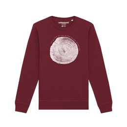 Watapparel Sweatshirt ' Baumscheibe ' Herren Gr&ouml;&szlig;e 4XL burgunder / wei&szlig;