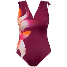 Ulla Popken Badeanzug Damen Gr&ouml;&szlig;e XXL orange / pink / bordeaux / wei&szlig;
