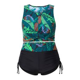 Ulla Popken Bikini Damen Gr&ouml;&szlig;e 7XL gr&uuml;n / smaragd / lila / schwarz