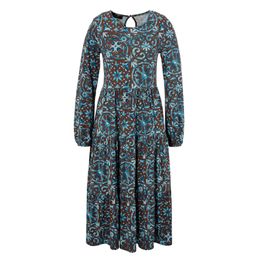 Aniston Casual Kleid Damen Gr&ouml;&szlig;e 42 blau / braun / wei&szlig; Winterkleid