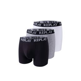 Replay Boxershorts Herren Gr&ouml;&szlig;e XL hellgrau / graumeliert / schwarz / wei&szlig;