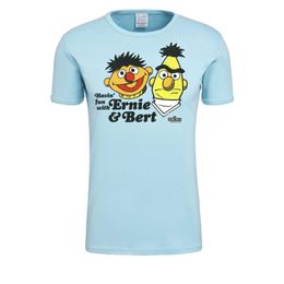 logoshirt T-Shirt 'Ernie und Bert' Herren Gr&ouml;&szlig;e M hellblau