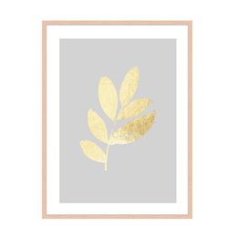 Liv Corday Bild 'Gold Leaf' Herren Gr&ouml;&szlig;e 40x50 braun / gold / grau / wei&szlig;