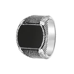 Lucardi Ring Herren Gr&ouml;&szlig;e 60 schwarz / silber