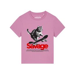 Watapparel T-Shirt 'Savage Cat' Damen Gr&ouml;&szlig;e XL rosa