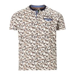 CHARLES COLBY T-Shirt 'Earl Lyndon' Herren Gr&ouml;&szlig;e L opal / braun / schwarz / wollwei&szlig;