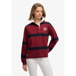 Superdry & Co Poloshirt 'Heritage' Damen Gr&ouml;&szlig;e L marine / dunkelrot / wei&szlig;