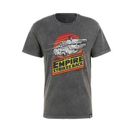Recovered T-Shirt 'Star Wars Empire Strikes Back Millenium Falcon' Herren Gr&ouml;&szlig;e L dunkelgrau