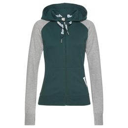 Bench Sweatjacke Damen Gr&ouml;&szlig;e XXS/XS grau / dunkelgr&uuml;n