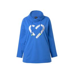 Ulla Popken Sweatshirt Damen Gr&ouml;&szlig;e 7XL/8XL blau / silber