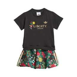 adidas originals Kleid 'adidas originals x Liberty London' M&auml;dchen Gr&ouml;&szlig;e 92 gold / smaragd / rot / schwarz