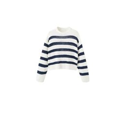 MANGO TEEN Pullover 'Naval' Damen Gr&ouml;&szlig;e XS navy / wei&szlig;meliert