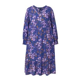 Ulla Popken Kleid Damen Gr&ouml;&szlig;e 50/52 lila / violettblau / helllila / orange Winterkleid