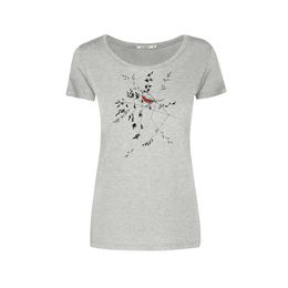 Greenbomb T-Shirt Damen Gr&ouml;&szlig;e XS hellgrau / rot / schwarz