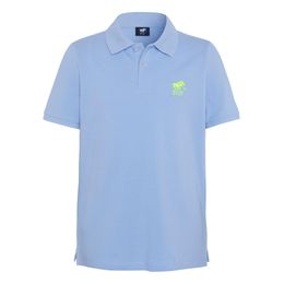 POLO SYLT Poloshirt Jungen Gr&ouml;&szlig;e 122/128 hellblau / gelb