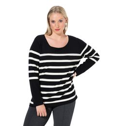 Ulla Popken Pullover Damen Gr&ouml;&szlig;e M/L schwarz / wei&szlig;