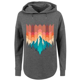 F4NT4STIC Sweatshirt 'Berg Sonnenuntergang' Damen Gr&ouml;&szlig;e XS graumeliert / petrol / mandarine / wei&szlig;