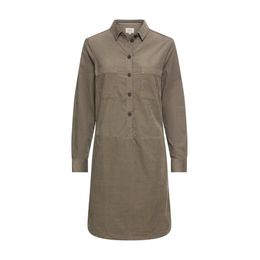 Camel Active Kleid aus reiner Baumwolle Damen Gr&ouml;&szlig;e 48 grau / khaki Winterkleid