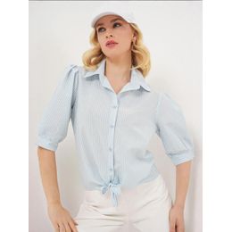 Bigdart Bluse Damen Gr&ouml;&szlig;e S hellblau / wei&szlig;