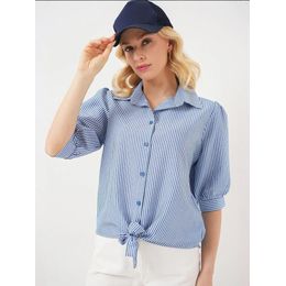 Bigdart Bluse Damen Gr&ouml;&szlig;e L enzian / wei&szlig;