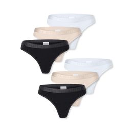 ELLE Tanga Damen Gr&ouml;&szlig;e XL creme / schwarz / wei&szlig;